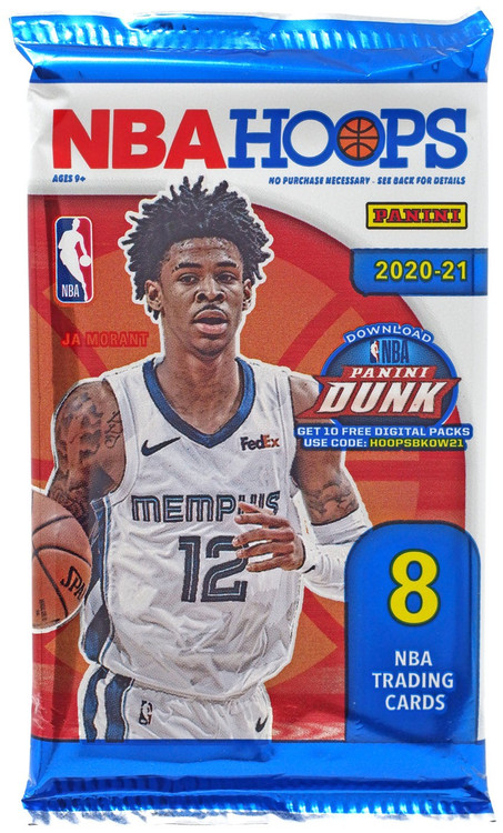 NBA Panini 2020-21 Hoops Basketball Trading Card RETAIL Pack 8 Cards ...