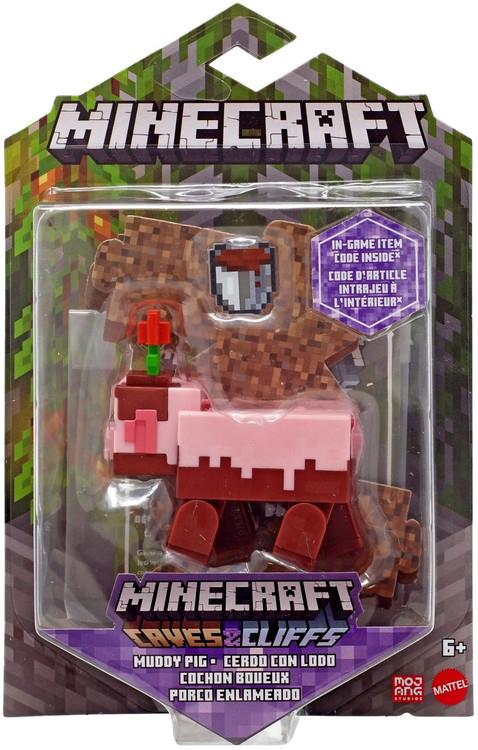 Minecraft Caves Cliffs Muddy Pig 3.25 Action Figure Mattel Toys - ToyWiz