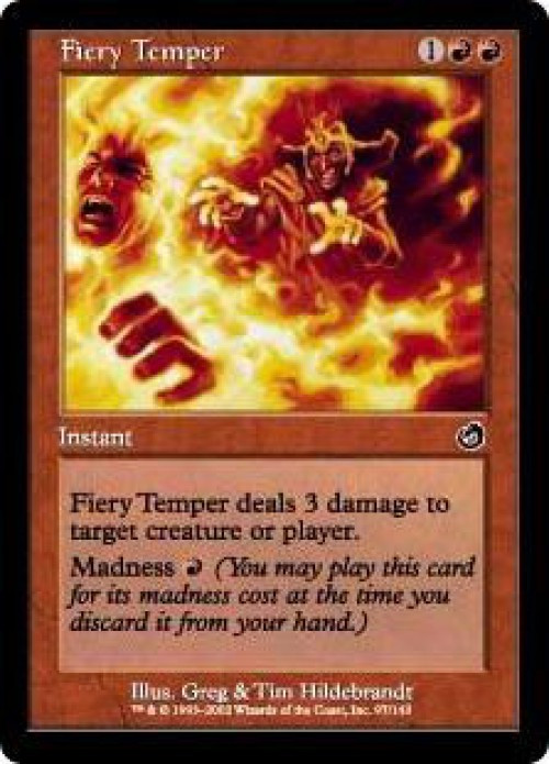 Magic The Gathering Torment Single Card Common Fiery Temper 97 FOIL ...