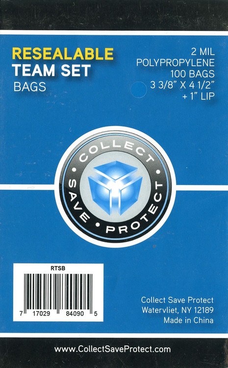 Card Supplies Resealable Team Set Bags Standard 100 Count Collect Save ...