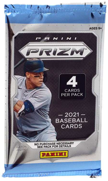 MLB Panini 2021 Prizm Baseball Trading Card RETAIL Pack 4 Cards - ToyWiz