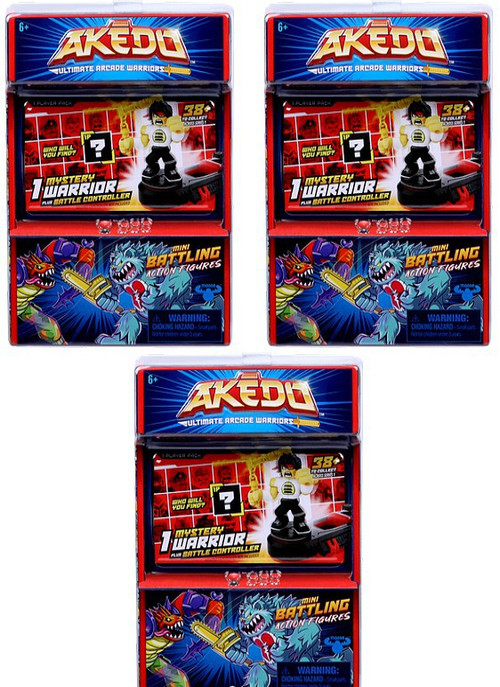 Akedo Ultimate Arcade Warriors Series 1 LOT of 3 Mini Battling Action ...