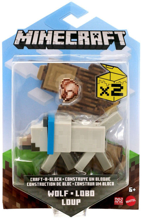 Minecraft Craft-A-Block Wolf 3.25 Action Figure Mattel Toys - ToyWiz