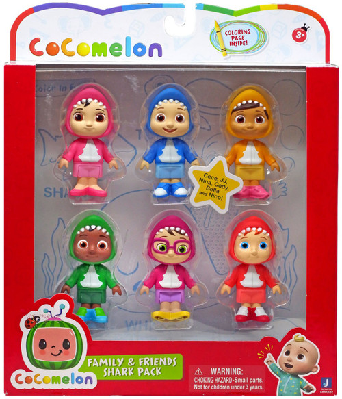 CoComelon Family Friends Shark Pack Mini Figure 6-Pack Jazwares - ToyWiz