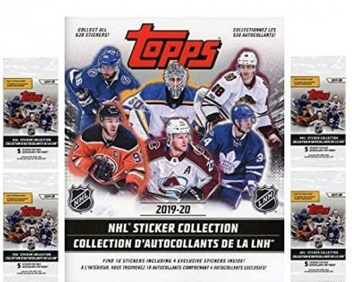 NHL Topps 2019-20 Hockey Sticker Collection Album 10 Sticker Packs ...