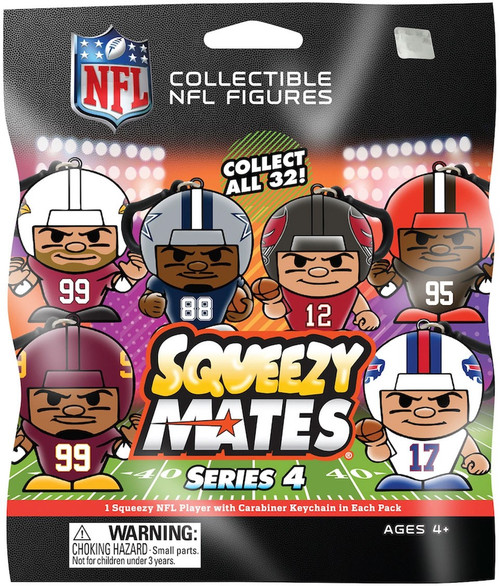 NFL Squeezy Mates Series 4 Football Mystery Pack 1 RANDOM Slo Foam ...