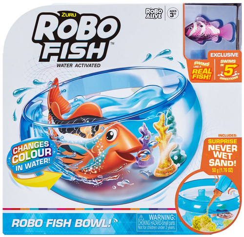Robo Alive Robo Fish Swimn Fish Bowl Playset Purple Fish, Changes Color ...