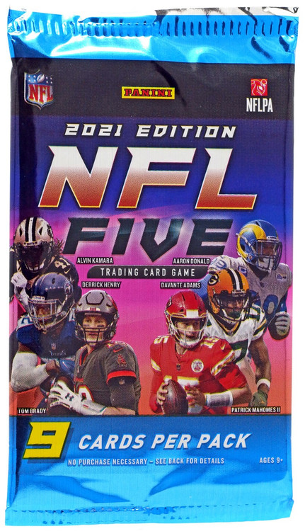 NFL Trading Card Game 2021 Five Football Booster Pack 9 Cards Panini ...
