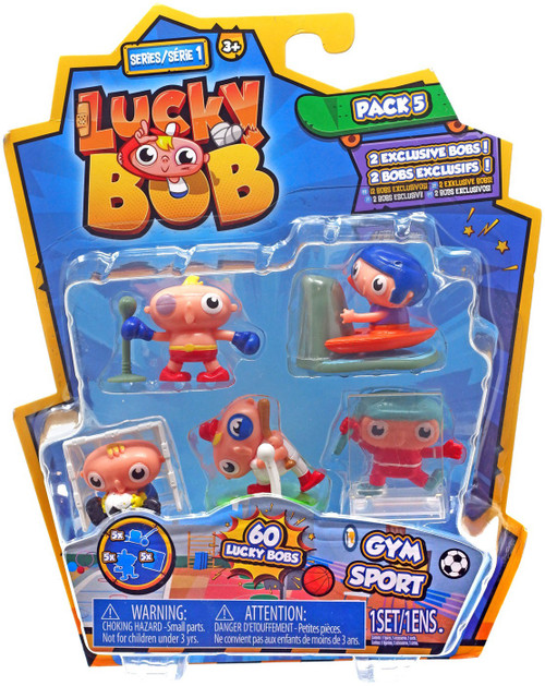 Lucky Bob Mini Figure Series 1 Gym 5-Pack 2 Exclusive Bobs IMC Toys ...