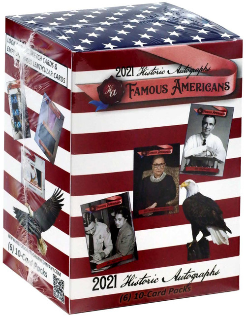 Historic Autographs 2021 Famous Americans Trading Card BLASTER Box 6 ...