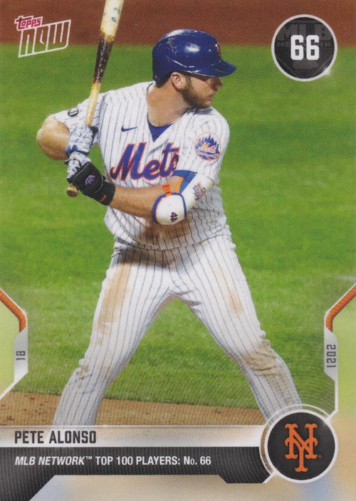 MLB New York Mets 2021 NOW Network Top 100 Single Card Pete Alonso T-66 ...