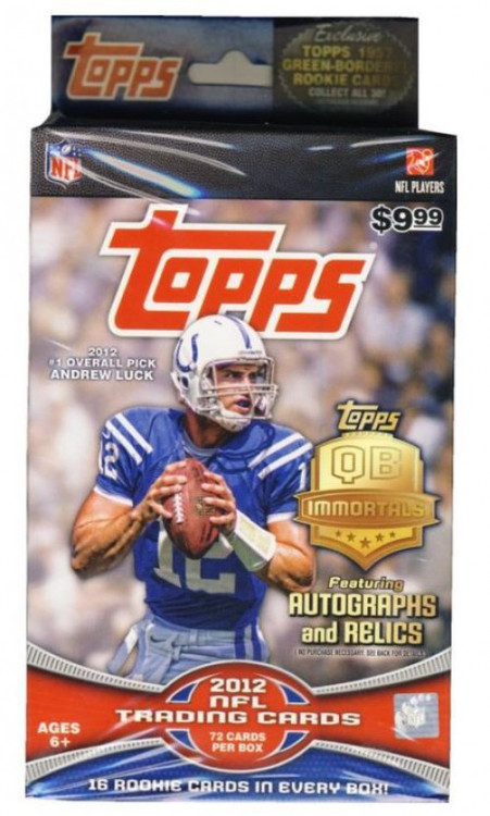 NFL Topps 2012 Football Trading Card HANGER Box 72 Cards Including 16 ...
