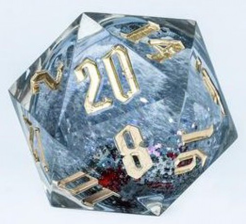 Sirius Dice Large D20 Snow Globe Gold Ink, Silver Glitter, Red and ...