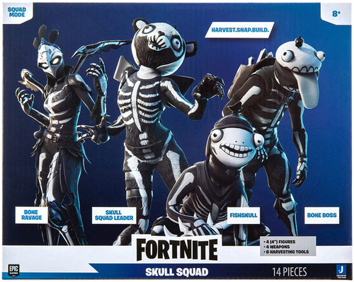 Fortnite Squad Mode Skull Squad 4 Action Figure 4-Pack Bone Ravage ...