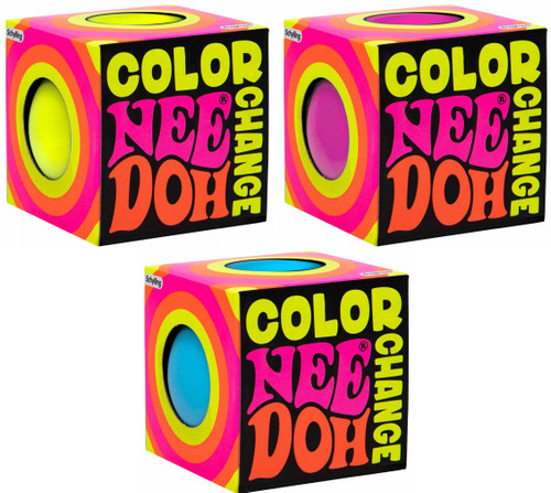 NeeDoh The Groovy Glob Color Change Yellow, Pink Blue 2.5 Set of 3 ...