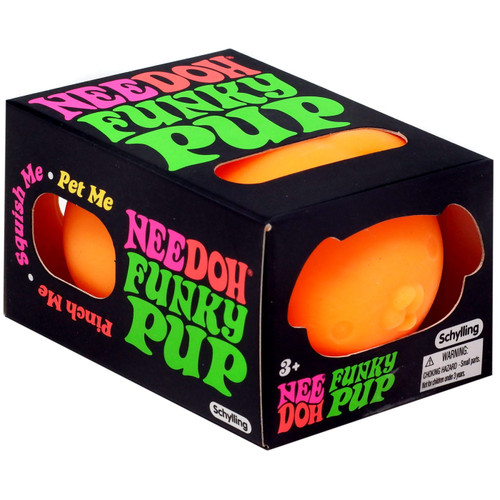 NeeDoh The Groovy Glob Funky Pup ORANGE 2.5 Small Stress Ball Schylling ...
