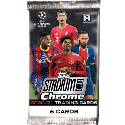 UEFA Topps 2020-21 Stadium Club Chrome Soccer Trading Card HOBBY Pack 6 ...