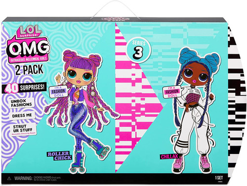 LOL Surprise OMG Roller Chick Chillax Fashion Doll 2-Pack MGA ...