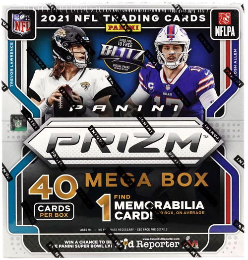 NFL Panini 2021 Prizm Football Trading Card MEGA Box 10 Packs, 1 ...