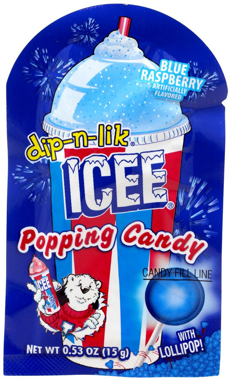 ICEE Dip-N-Lik Blue Raspberry Popping Candy with Lollipop Kokos ...