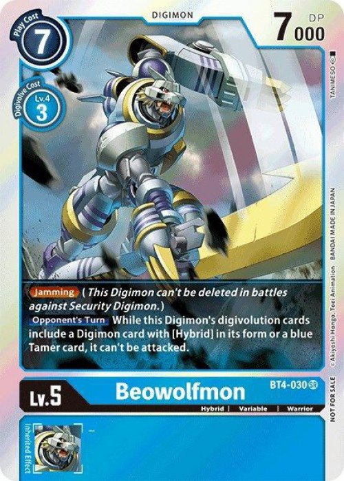 Digimon Trading Card Game Great Legend Single Card Super Rare Beowolfmon BT4-030 Event Pack 2 ...
