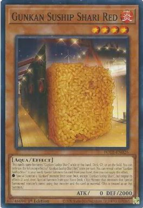 YuGiOh Power of the Elements Single Card Common Gunkan Suship Shari Red ...