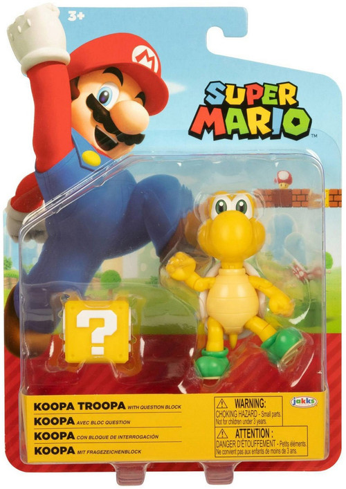 World of Nintendo Super Mario Wave 29 Koopa Troopa 4 Action Figure with Question Block Jakks ...
