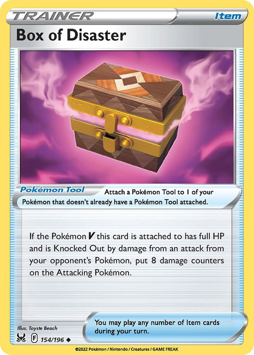Pokemon Lost Origin Single Card Uncommon Box of Disaster Pokemon Tool ...