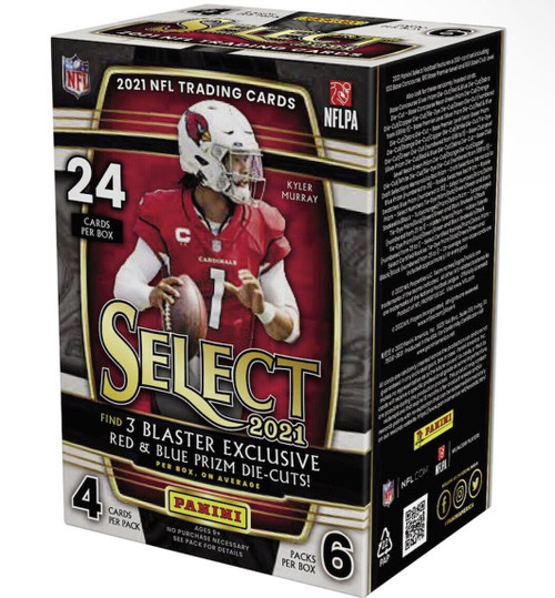 NFL Panini 2021 Select Football Trading Card BLASTER Box 6 Packs, 3 Red ...