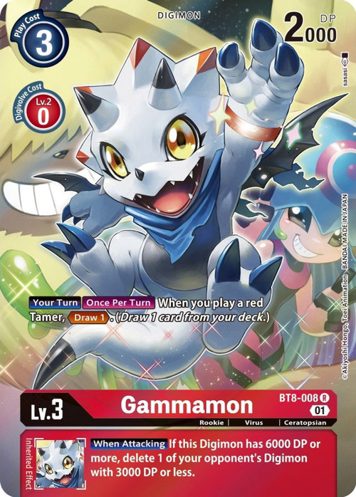 Digimon New Awakening Single Card Rare Gammamon BT8-008 Alternate Art ...