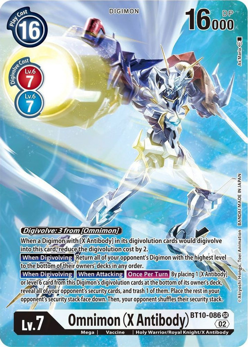 Digimon Xros Encounter Single Card Super Rare Omnimon X Antibody BT10 ...