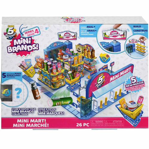 5 Surprise Mini Brands Series 4 Mini Mart Playset 26 Pieces Zuru Toys ...