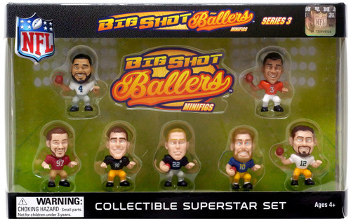 NFL Big Shot Ballers Football Series 3 Collectible Superstar Set 7 Mini ...