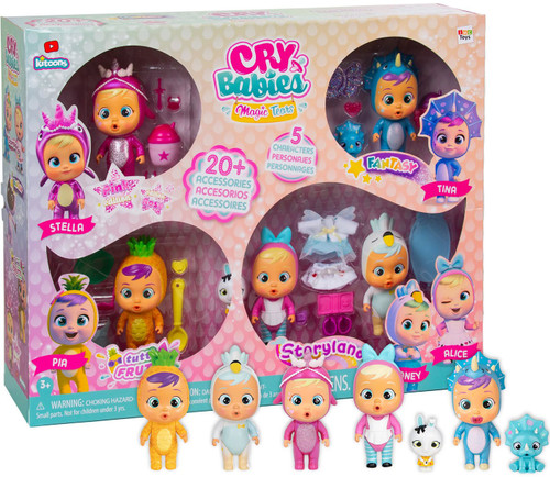 Cry Babies Magic Tears Stella, Tina, Pia, Sydney Alice Mini Doll 5-Pack ...