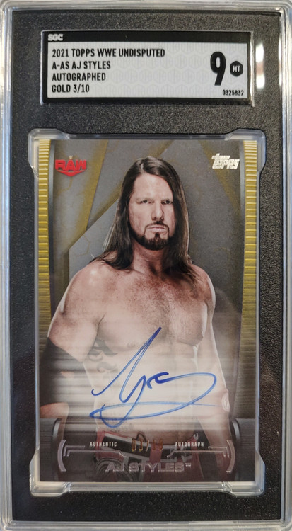 WWE 2021 Undisputed Single Card Gold 310 AJ Styles A-AS Autographed SGC ...