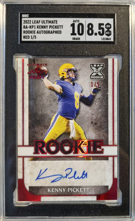 Nfl Leaf 2022 Ultimate Draft Football Kenny Pickett Red 15 Autographed