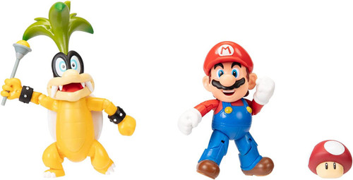 World of Nintendo Super Mario Mario Iggy 4 Figure 2-Pack Jakks Pacific ...