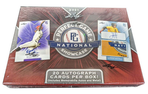 MLB Leaf 2021 Perfect Game National Showcase Trading Card HOBBY Box 20 ...