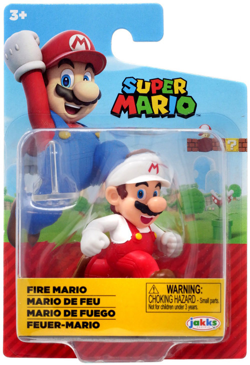 World of Nintendo Super Mario Fire Mario 2.5 Mini Figure Running, Red ...