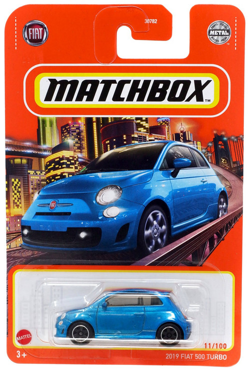 Matchbox 2019 Fiat 500 Turbo Diecast Car 11100 Blue Mattel - ToyWiz