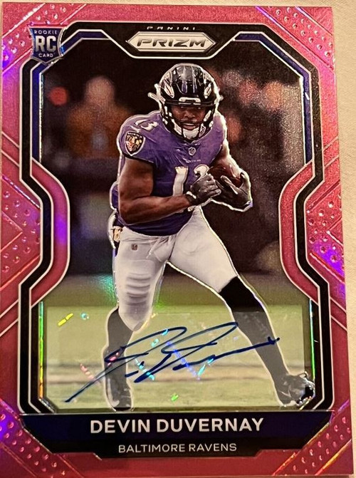 NFL 2020 Panini Prizm Football Devin Duvernay Pink Autographed Single ...