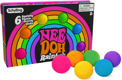 NeeDoh The Groovy Glob Teenie Rainbow 1.5 Small Stress Ball 6-Pack ...