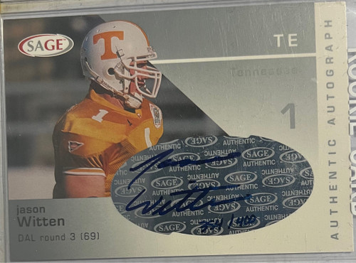NFL 2003 Sage Collectibles Single Card Jason Witten A44 Rookie Auto ...