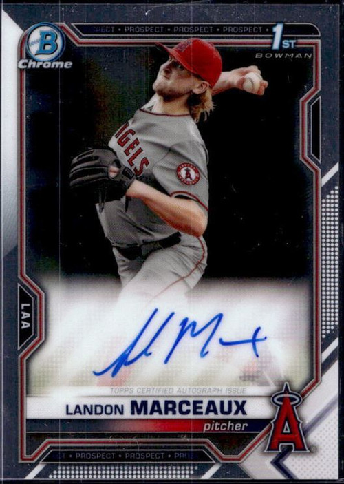 MLB 2021 Bowman Chrome Baseball Landon Marceaux Rookie Autographed ...