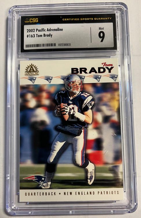 NFL 2002 Pacific Adrenaline Tom Brady Trading Card 163 CSG 9 - ToyWiz