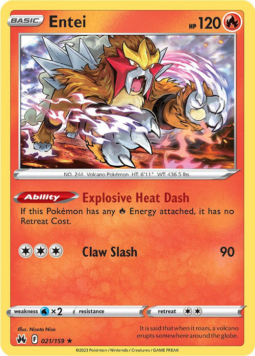 Pokemon Trading Card Game Crown Zenith Single Card Holo Rare Entei 21 ...