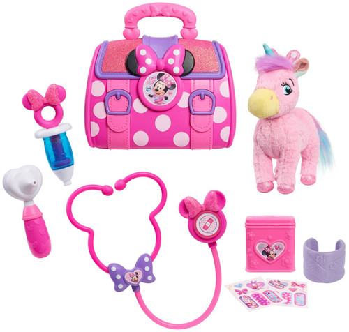 Disney Minnie Mouse Bow-Care Vet Bag Set with Plush Just Play - ToyWiz