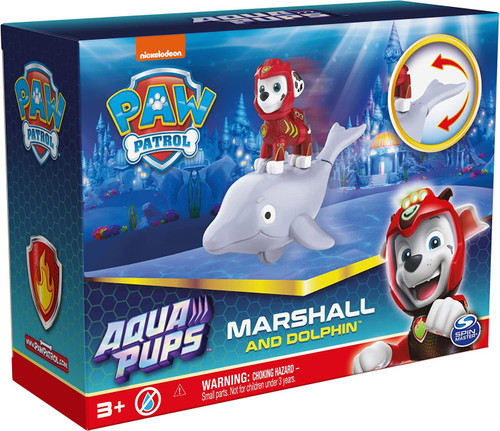 Paw Patrol Aqua Pups Marshall Dolphin Figure Set Boxed Spin Master - ToyWiz