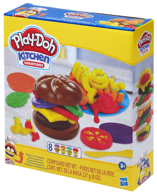Play Doh Kitchen Creations Burger n Fries Playset Hasbro Toys ToyWiz