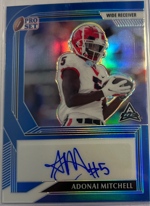 NFL Leaf 2022 Leaf Football Adonai Mitchell Blue 1235 Autographed ...